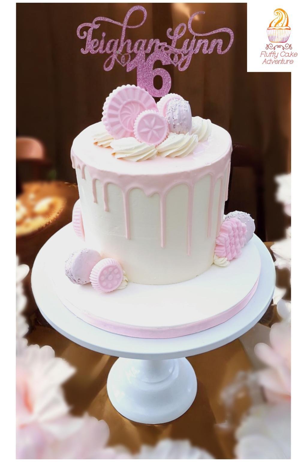 Sweet 16 Drip Birthday Cake - can be vegan or gluten-free! - Caketu.com